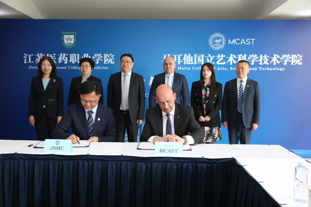MCAST and Jiangsu Vocational College sign Collaborative Agreement – MCAST